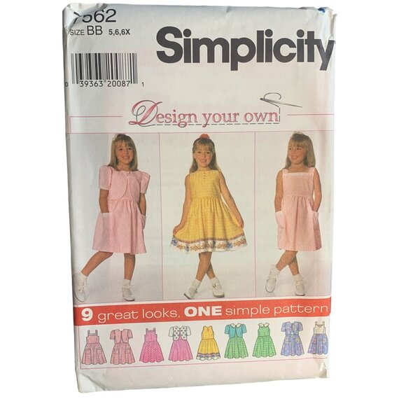 Simplicity | Other | Simplicity Girls Dress Sewing Pattern 56x 7562 ...